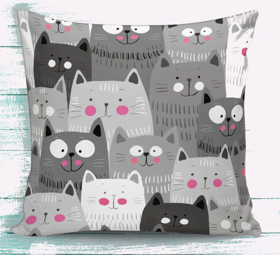 Cat Pillow Cover, Baby Bedroom Pillow, Kids Bedroom Pillow, Animal ...