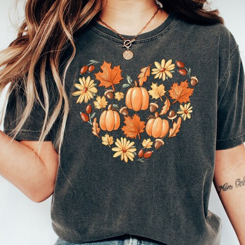 Comfort Colors® Vintage Floral Pumpkins T-shirt Retro Pumpkin - Etsy