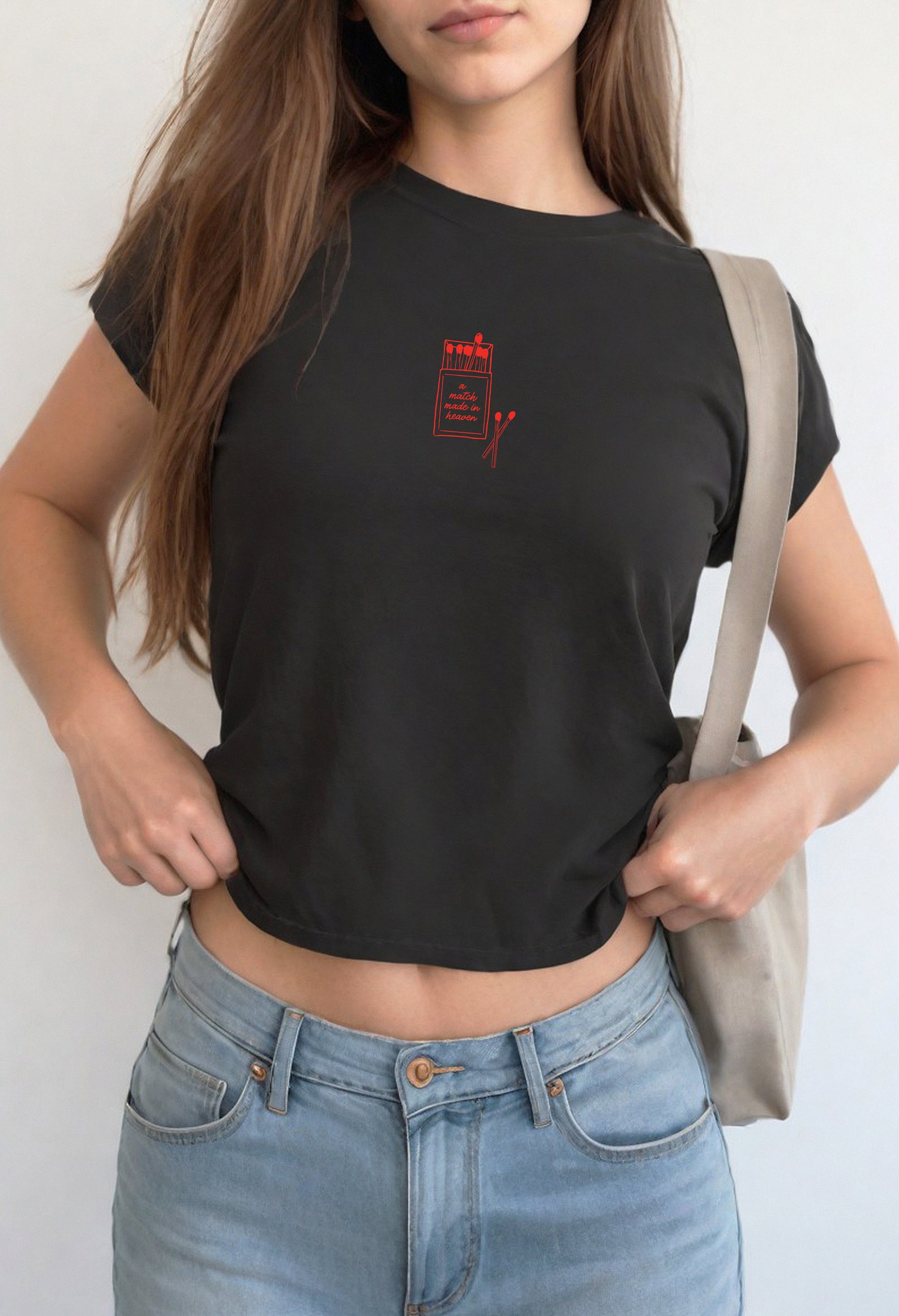 Retro Match Box Baby Tee: 90s Y2K Style Gildan Cotton Shirt - Etsy