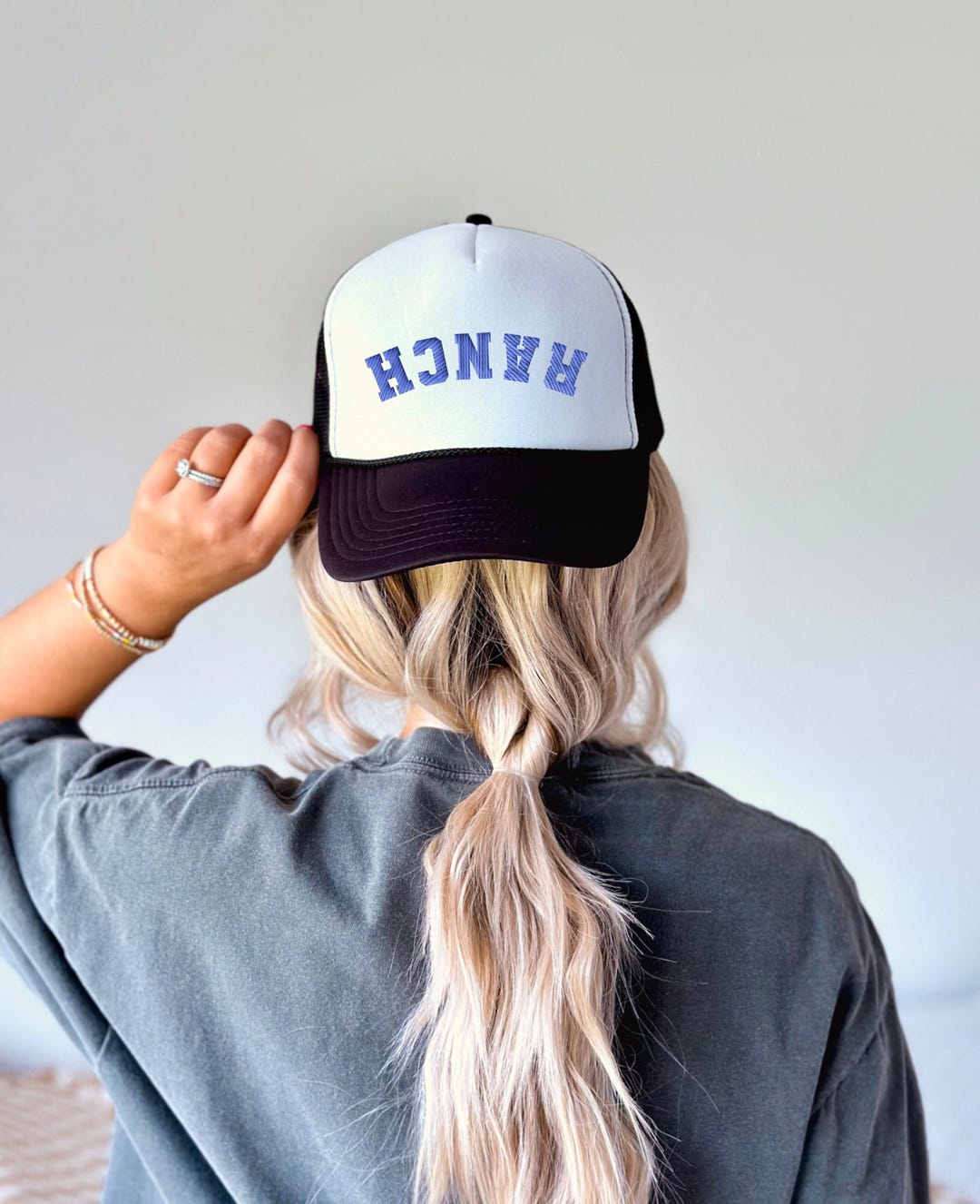 Embroidered Ranch Lover Embroidered Rope Hat, I Love Ranch Foam, Funny ...