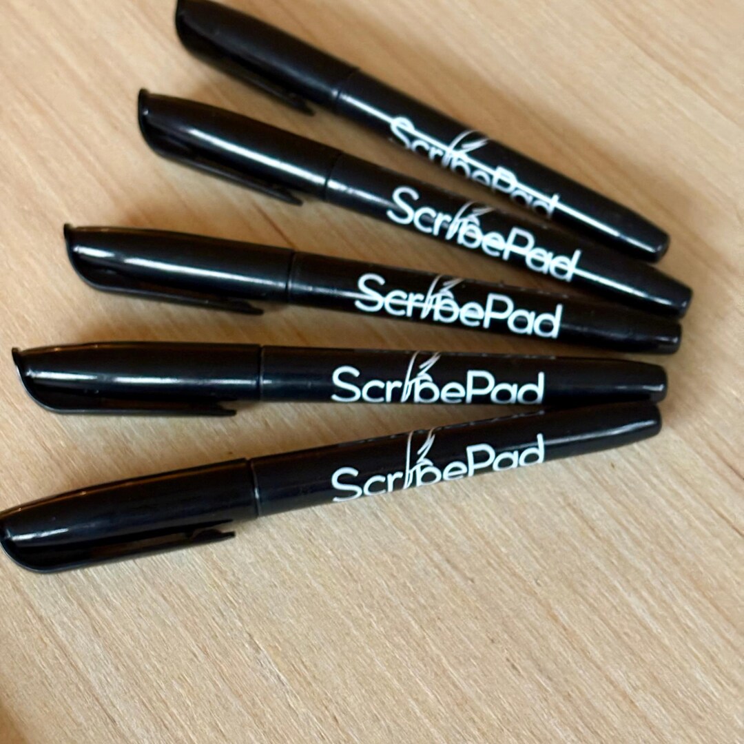 Scribepad Wet Erase Markers, BLACK, 5-pack, Perfect for Nurse Notepads ...