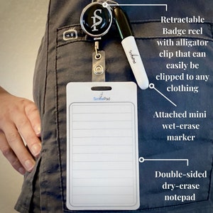Scribepad - A Dry-erase Notepad Attached to a Retractable Badge Reel ...