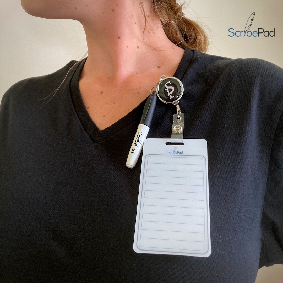 Scribepad - A Dry-erase Notepad Attached to a Retractable Badge Reel ...