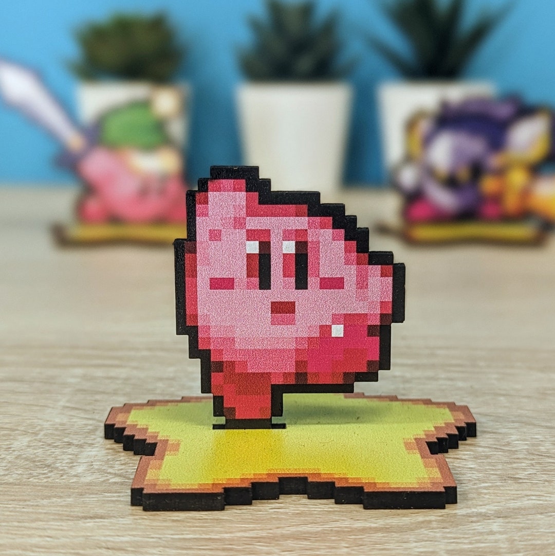 Kirby Pixel Art Wooden Figurine - Etsy UK