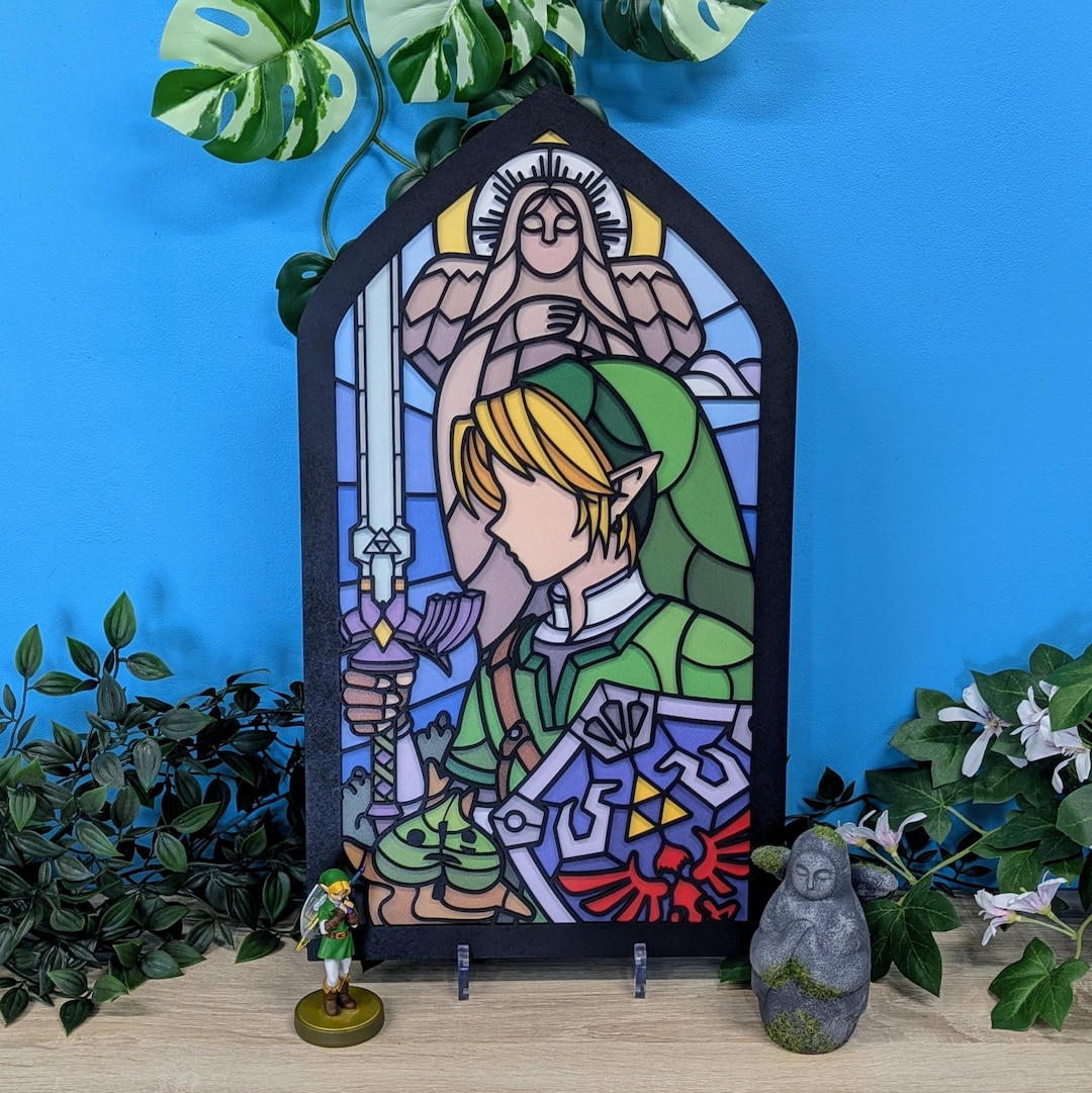 Zelda: the Great Link Stained Glass Wall Decor! the Perfect Gift for a ...