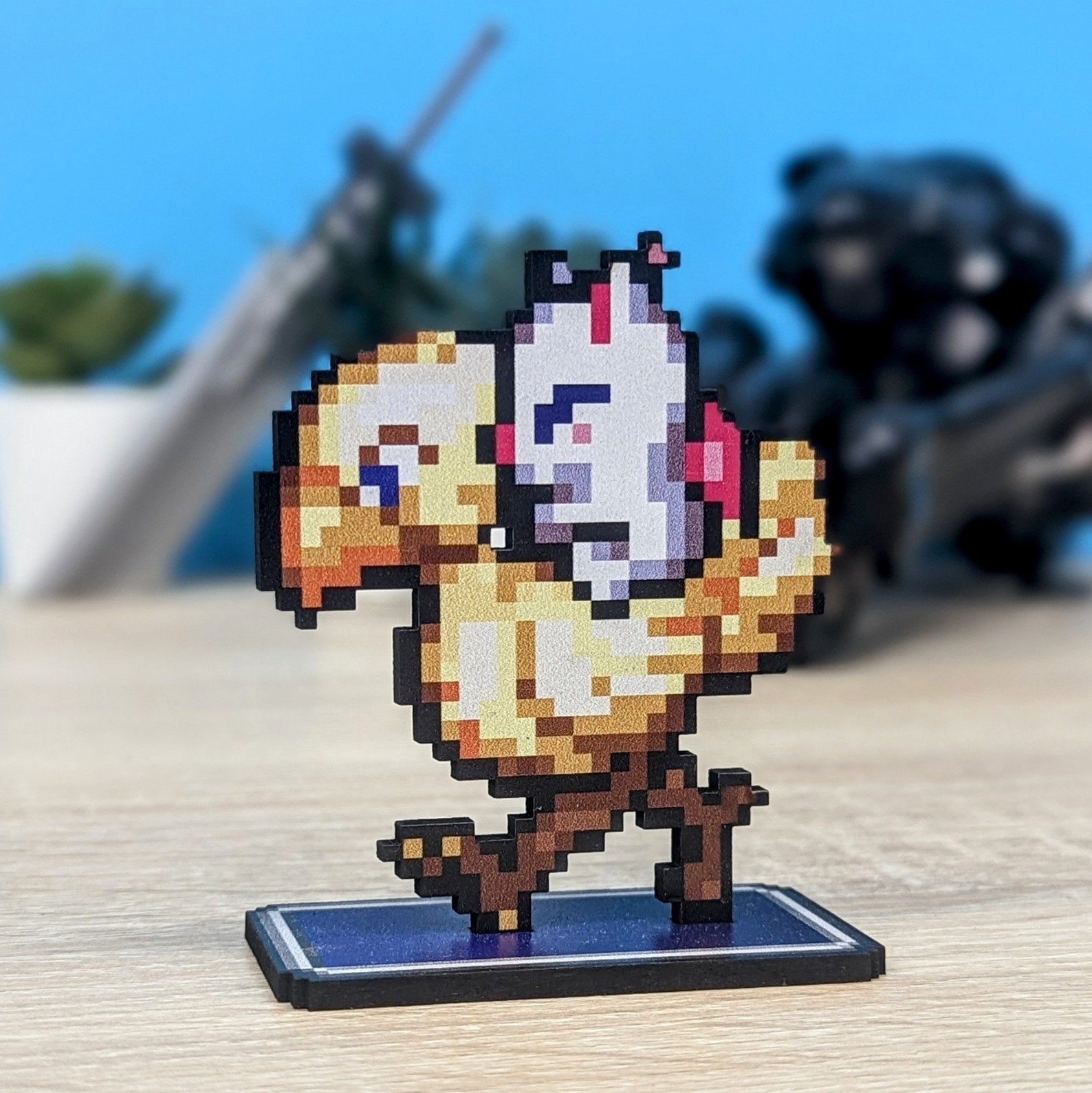 Chocobo & Mog Pixel Art Wooden Figurine. the Perfect Geeky Gift for a ...