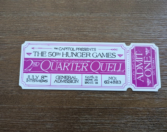 Hunger Games Ticket 3D Printed Prop – 2nd Quarter Quell Replica ...
