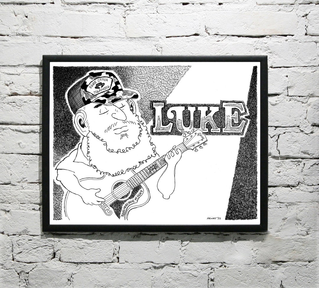 Luke Combs Illustration, Limited Edition Print, Hand-signed and ...