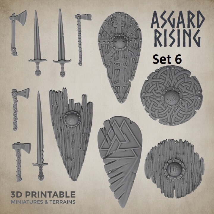 Weapon Sets Asgard Rising 3D Printed Gaming Miniatures - Etsy