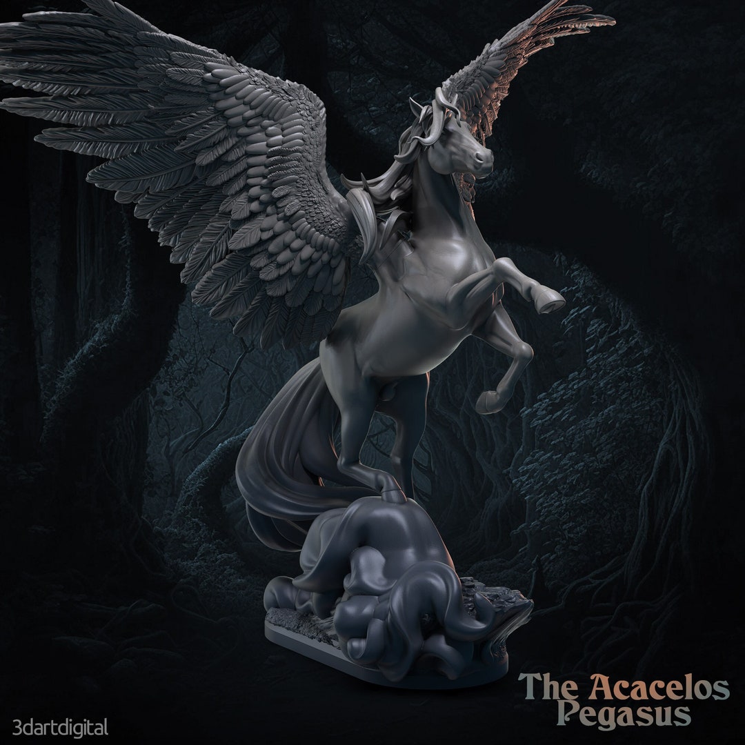 The Acacelos Pegasus, 3D Art Digital the Rare Creatures 3D Printed ...