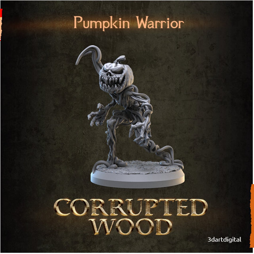 Pumpkin Warrior, 3D Art Digital Corrupted Wood 3D Printed Gaming ...