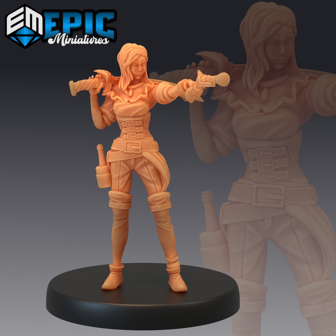 Pirate Female Epic Minis Treasure Hunt 3D Printed Gaming - Etsy