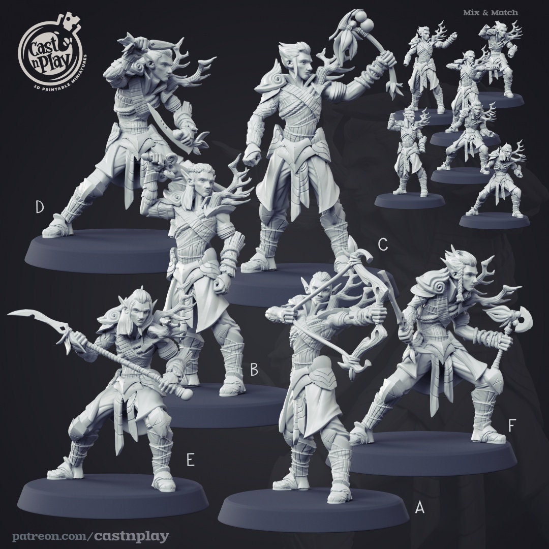 Forest Elves, Cast N Play 3D Printed Gaming Miniatures - Etsy