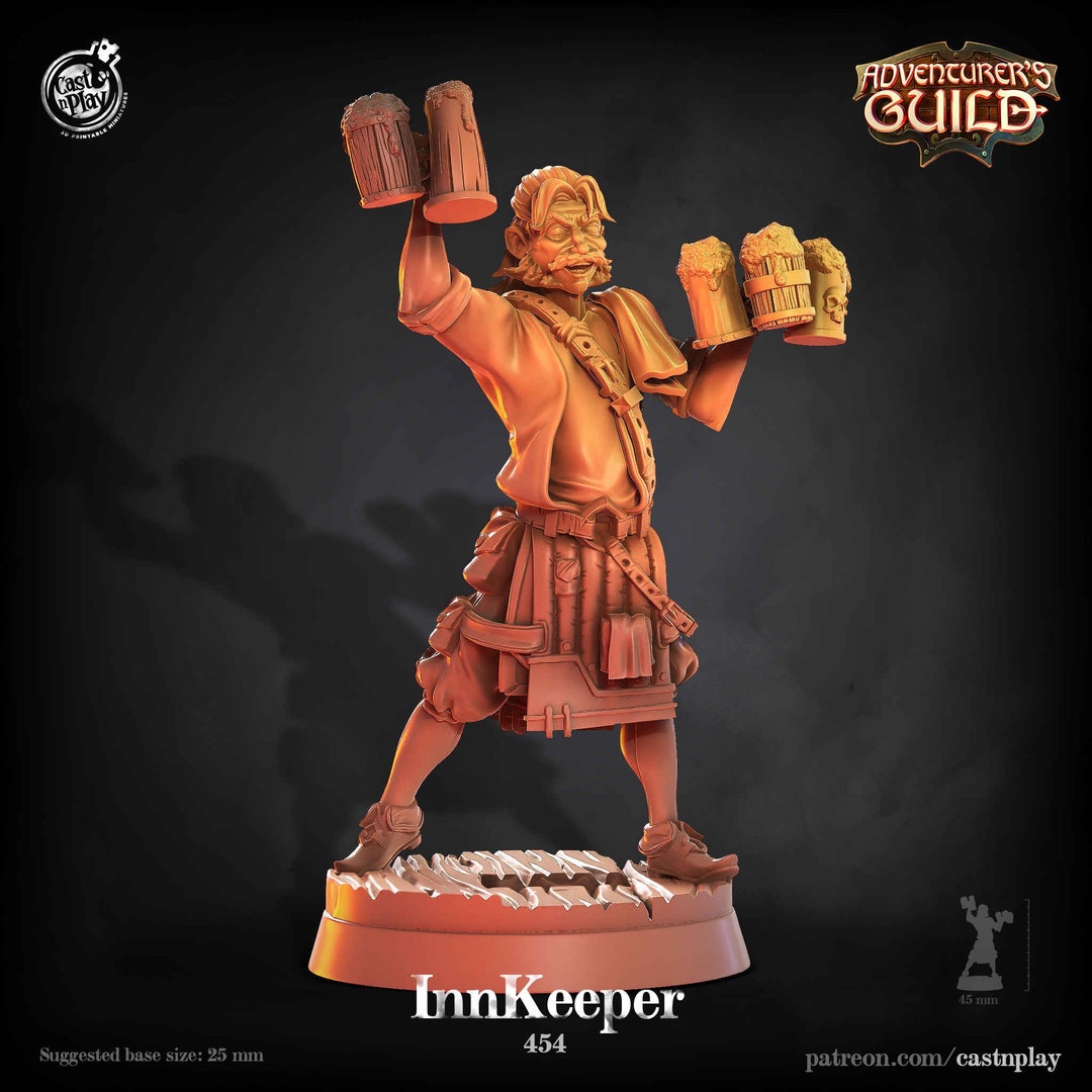 Innkeeper Cast N Play Adventurers Guild 3D Printed Gaming - Etsy