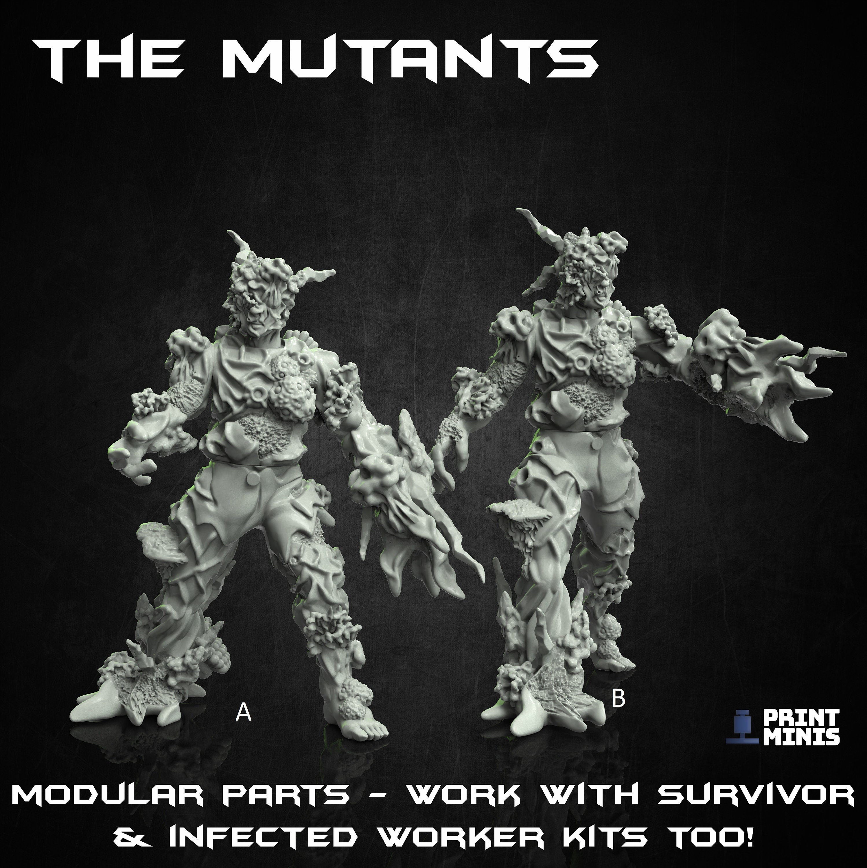Toys & Games Role Playing Miniatures Mutants 3D Printed Sci-Fi ...