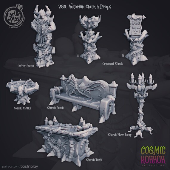 Victorian Church Props Cast N Play Cosmic Horror Collection - Etsy