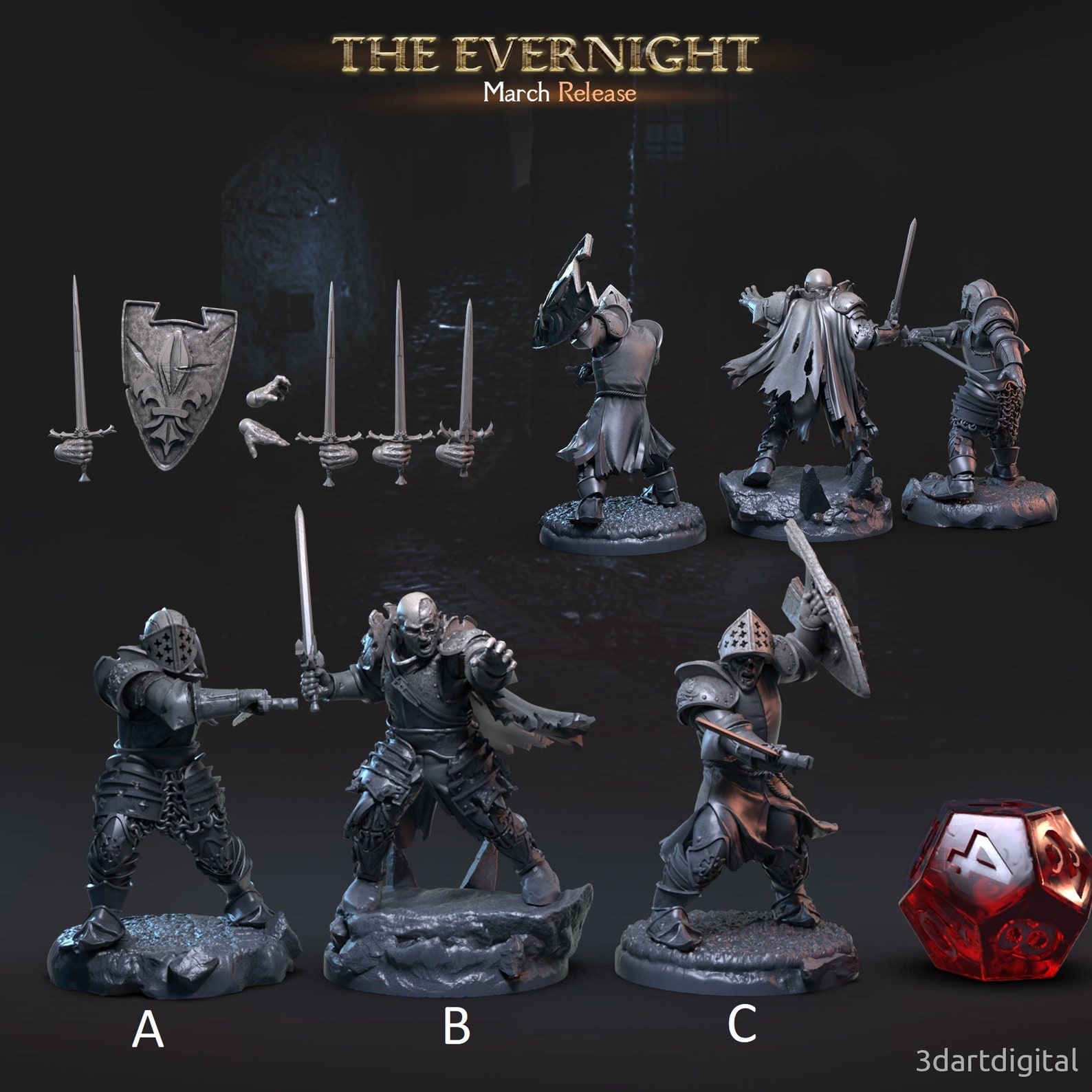 Zombie Knights modular 3D Art Digital the Evernight 3D - Etsy