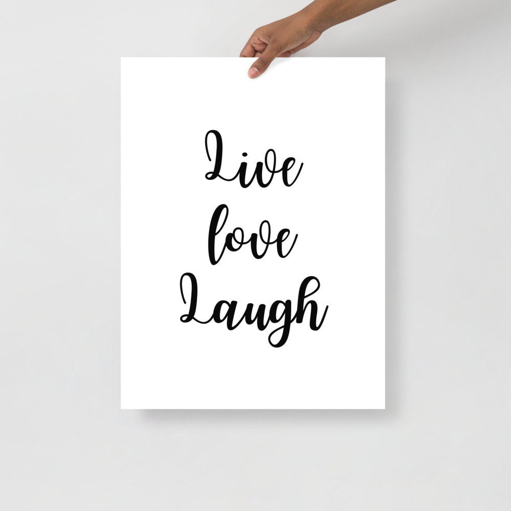 Live Love Laugh Wall Poster Motivational Wall Art Print | Etsy