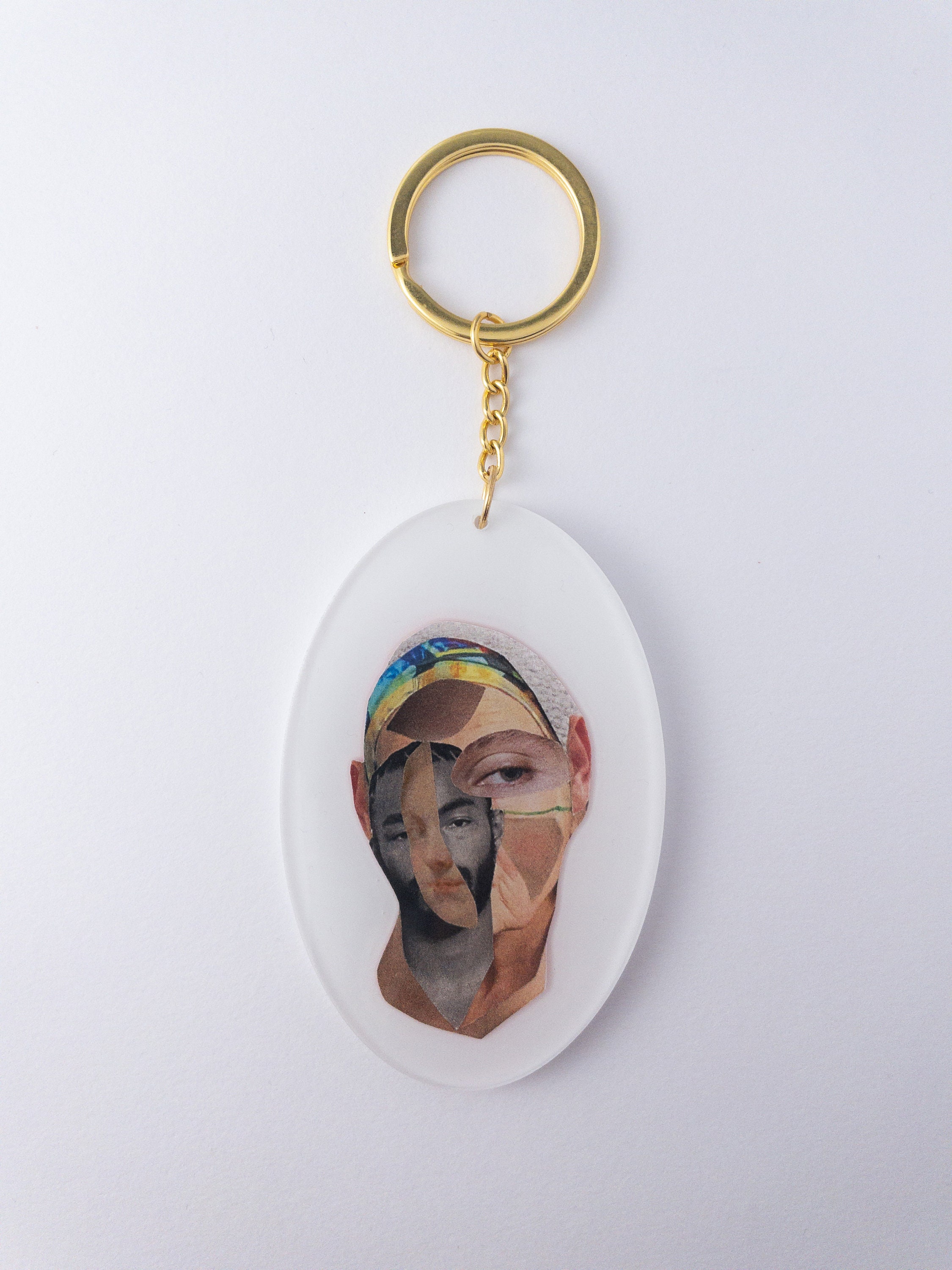Original Collage Art Key Ring - Woman2 2021 - Unique Key Ring - Chunky ...