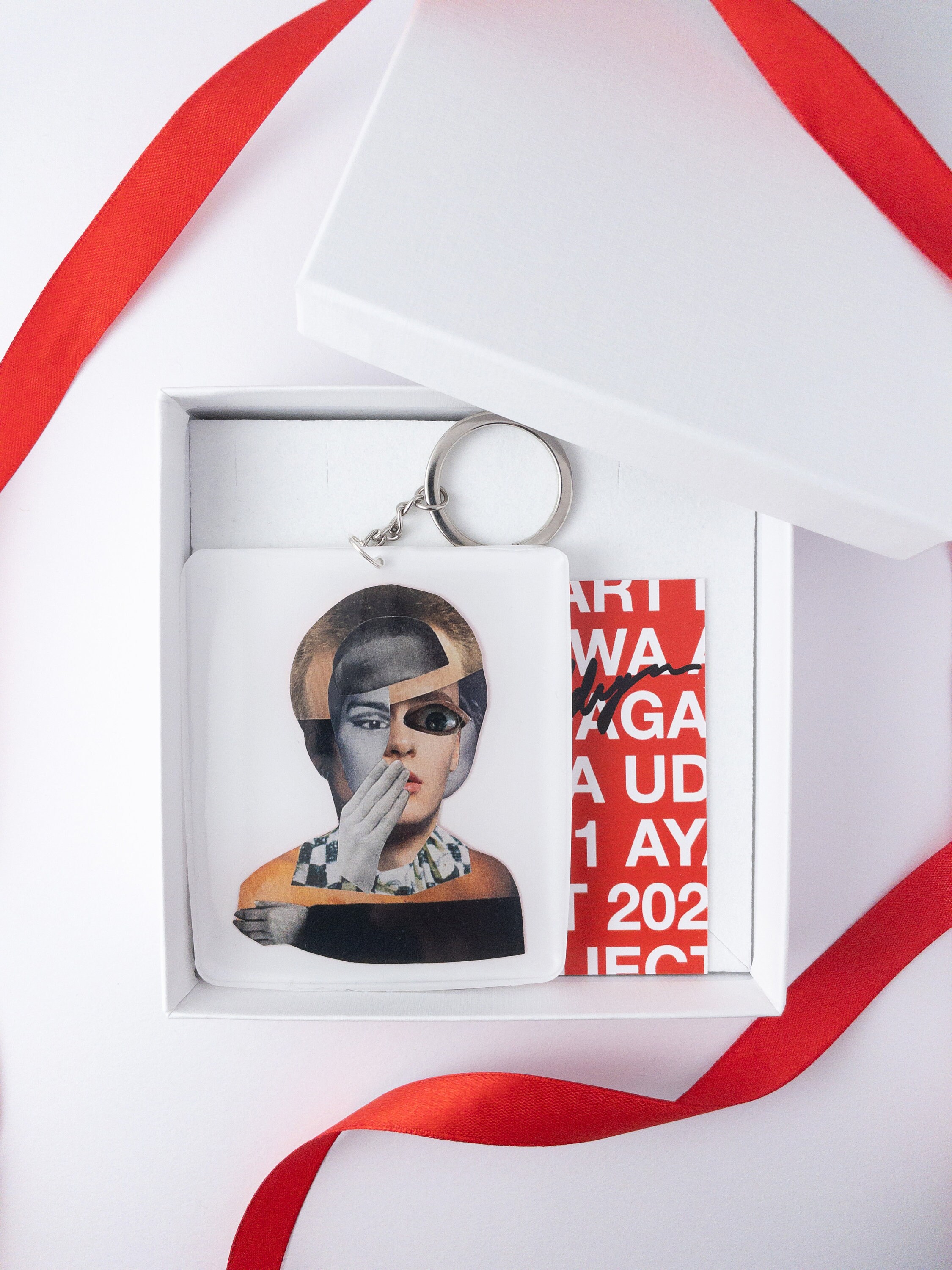 Original Collage Art Key Ring Man1 2021 Unique Key Ring - Etsy