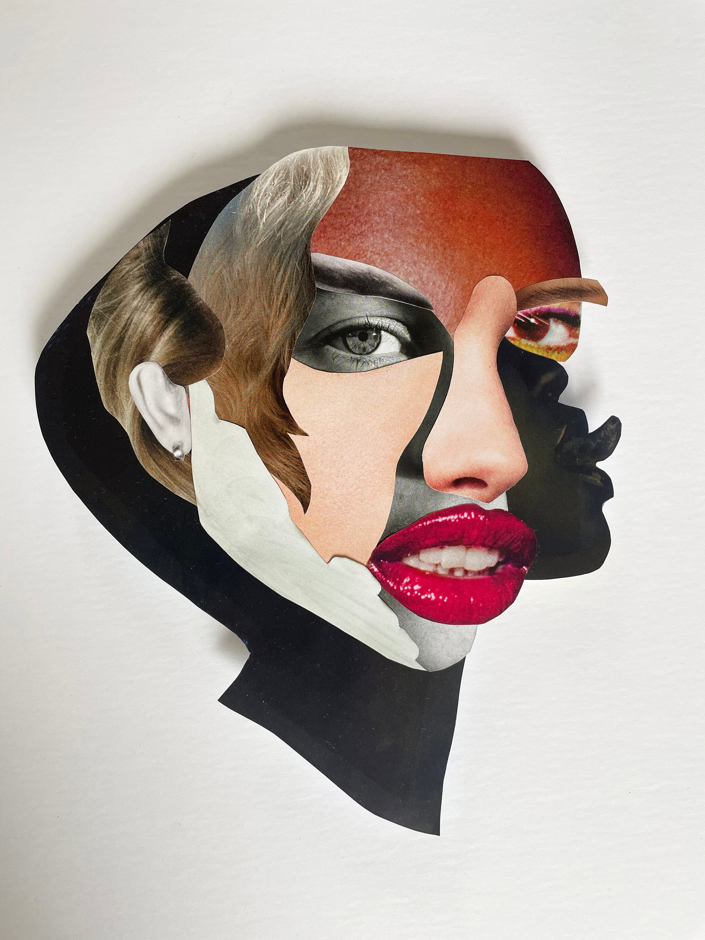 Mixed Media Collage Art With Frame - Beauty 2021 - Original 3D Collage ...