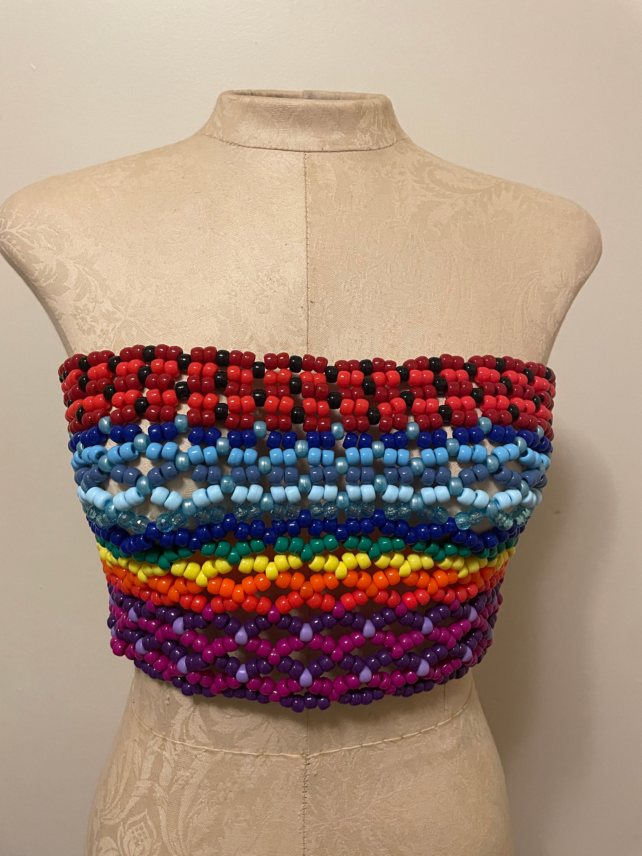 Custom Handmade Kandi Rave crop top Halter Top | Etsy