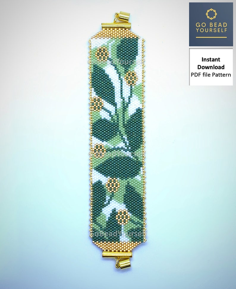 Overlapping Leaves - Even Count Peyote Stitch Bracelet Pattern (not a ...