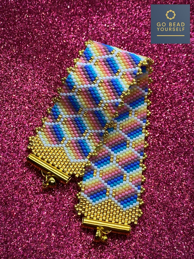 Candy Diamonds Odd Count Peyote Bracelet Pattern no | Etsy