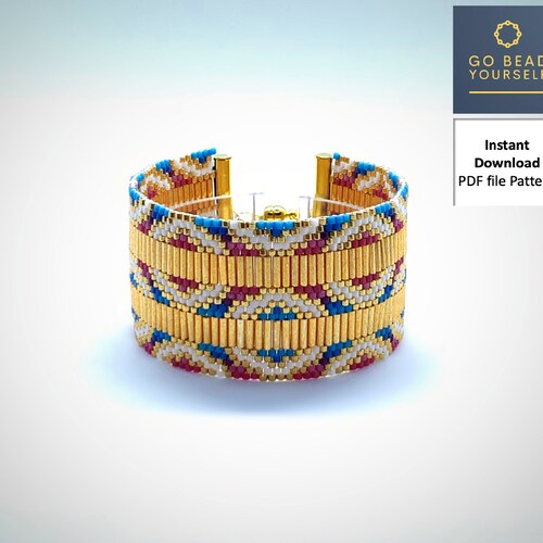 Overlapping Leaves Even Count Peyote Stitch Bracelet Pattern - Etsy