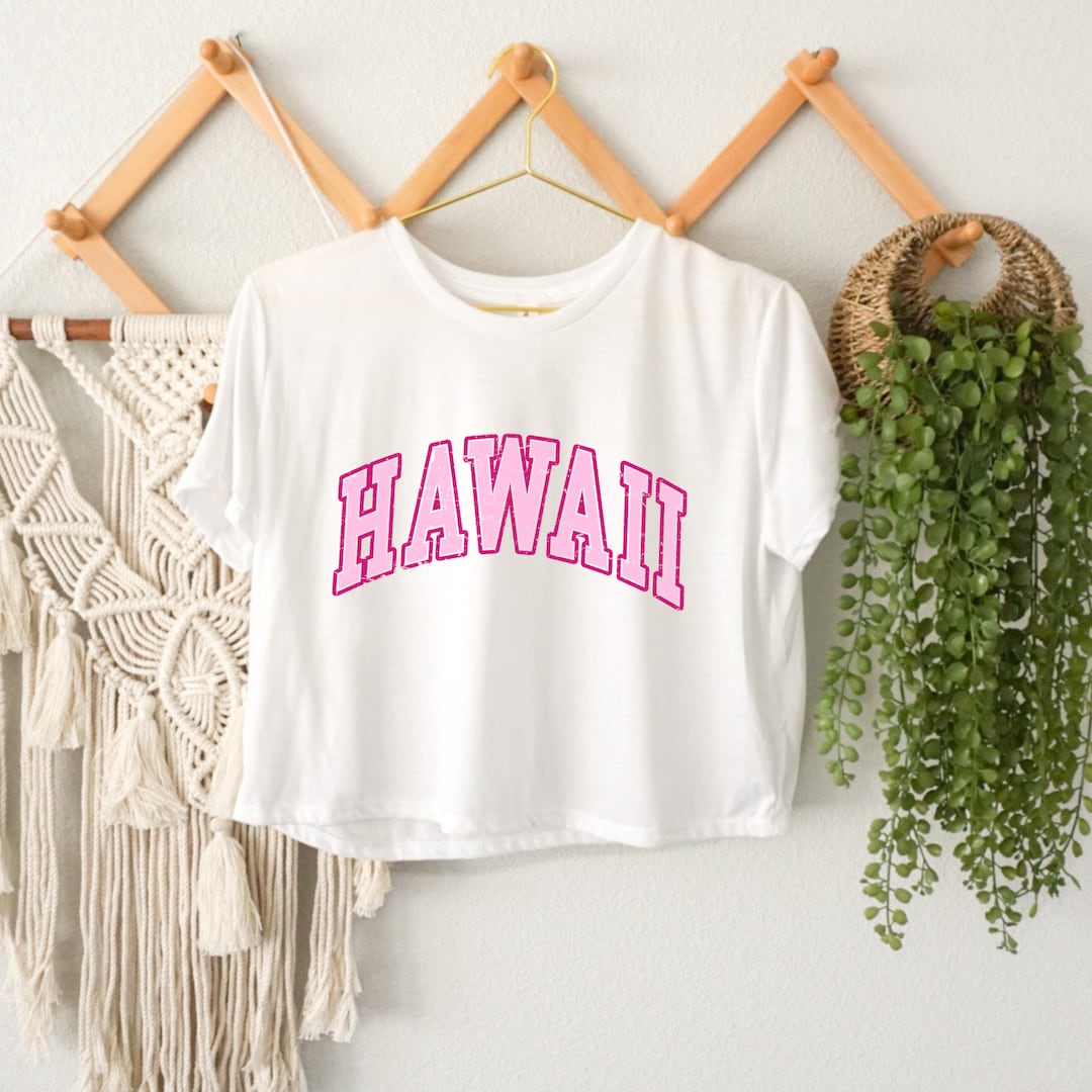 Preppy Hawaii Crop Top VSCO Girl Beachy Tshirt Preppy Clothes Teens ...