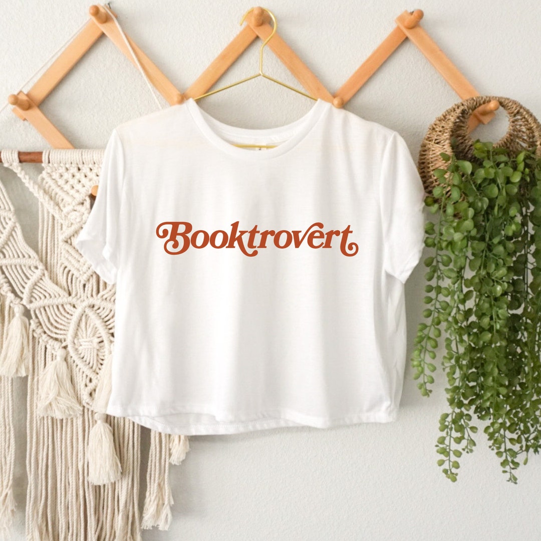 Retro Booktrovert Crop Top Trendy Bookish Tee Indie Clothing Preppy ...