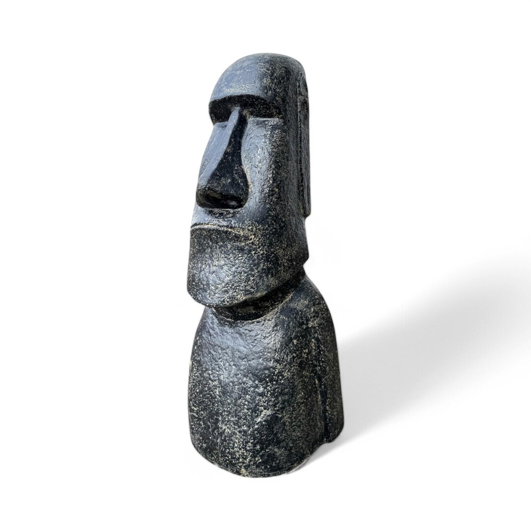 Moai Head Statue - Garden Decoration Sculpture - Weatherproof - Rapa ...
