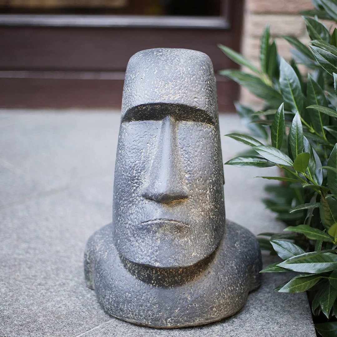 Moai Head Statue Garden Decoration Sculpture Weatherproof Rapa-nui ...