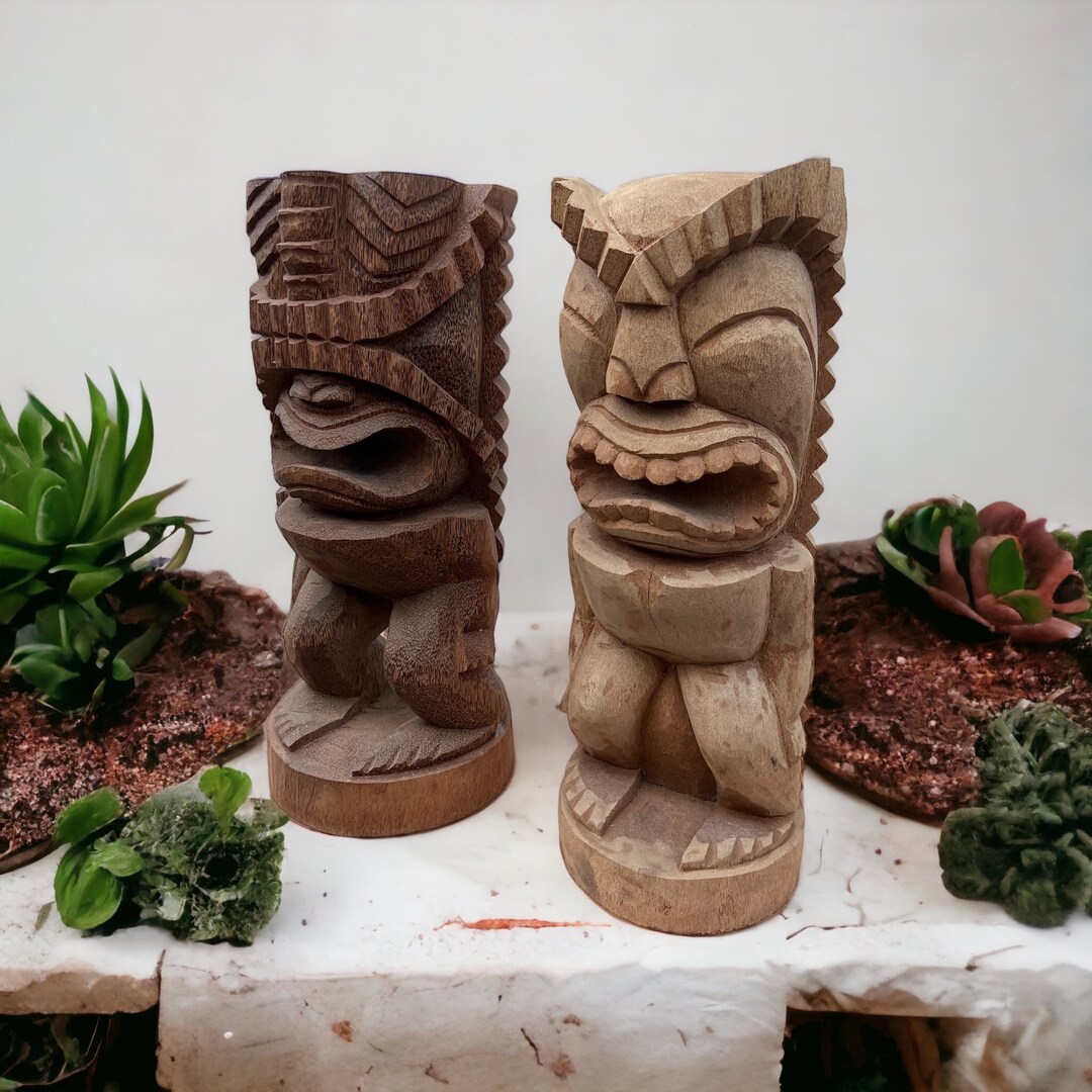 Hand-carved Sculpture Tiki Figure Made of Palm Wood, 50 Cm Exotic ...