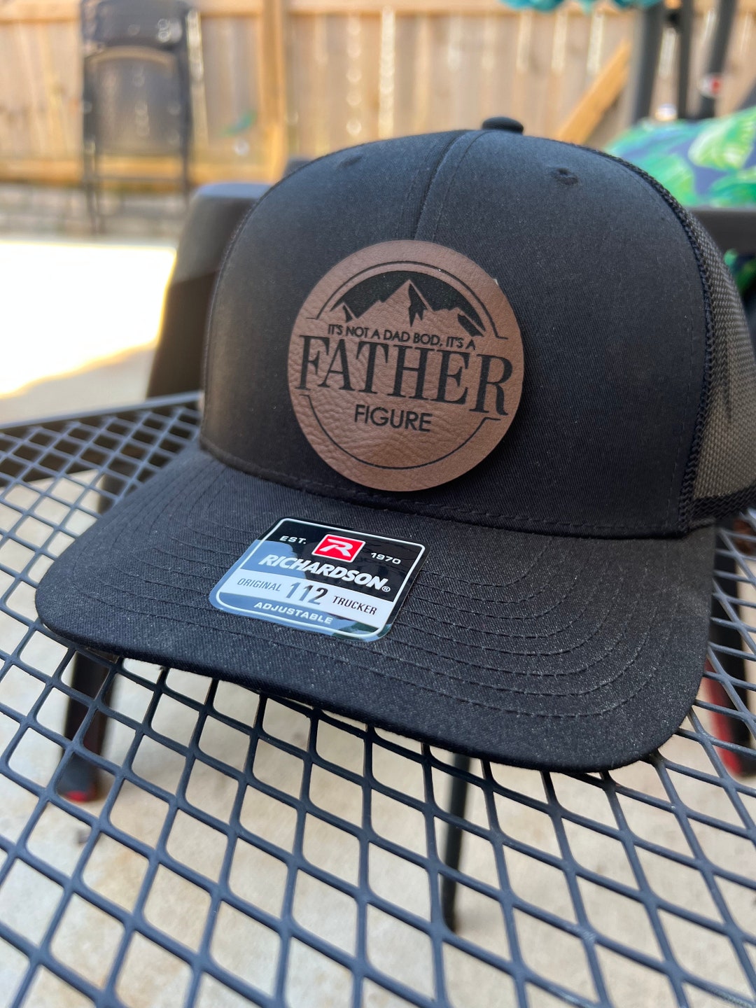 Leather Patched Hat, It’s Not A Dad Bod It’s A Father Figure Hat ...