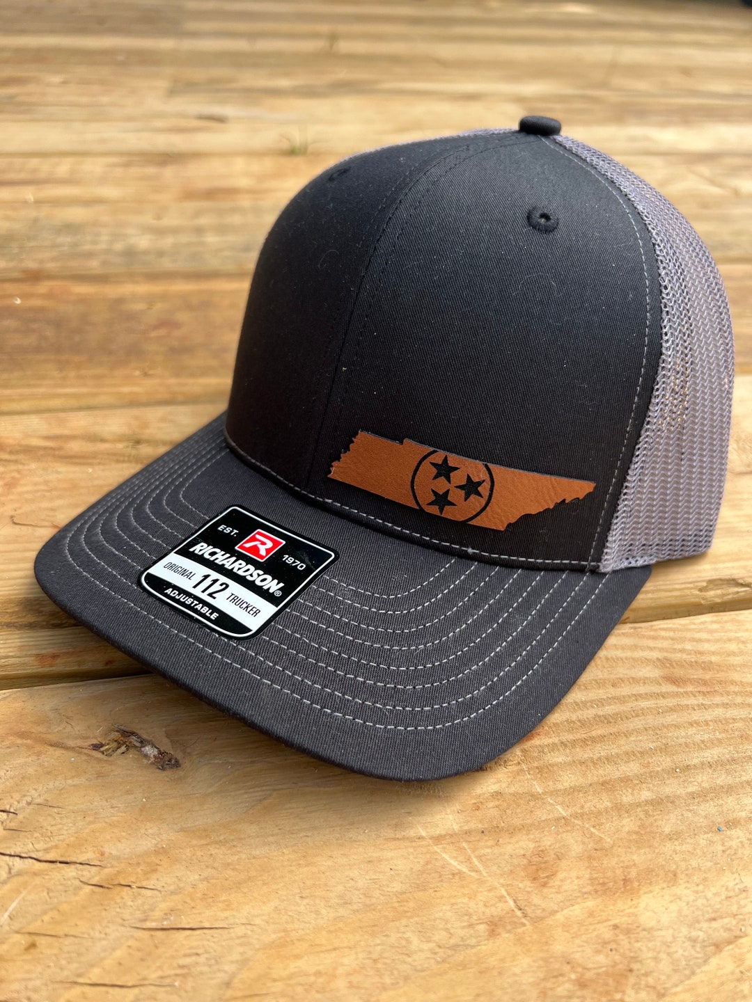 Tennessee State Leather Patched Hat, Trucker Hat, Snapback Hat ...