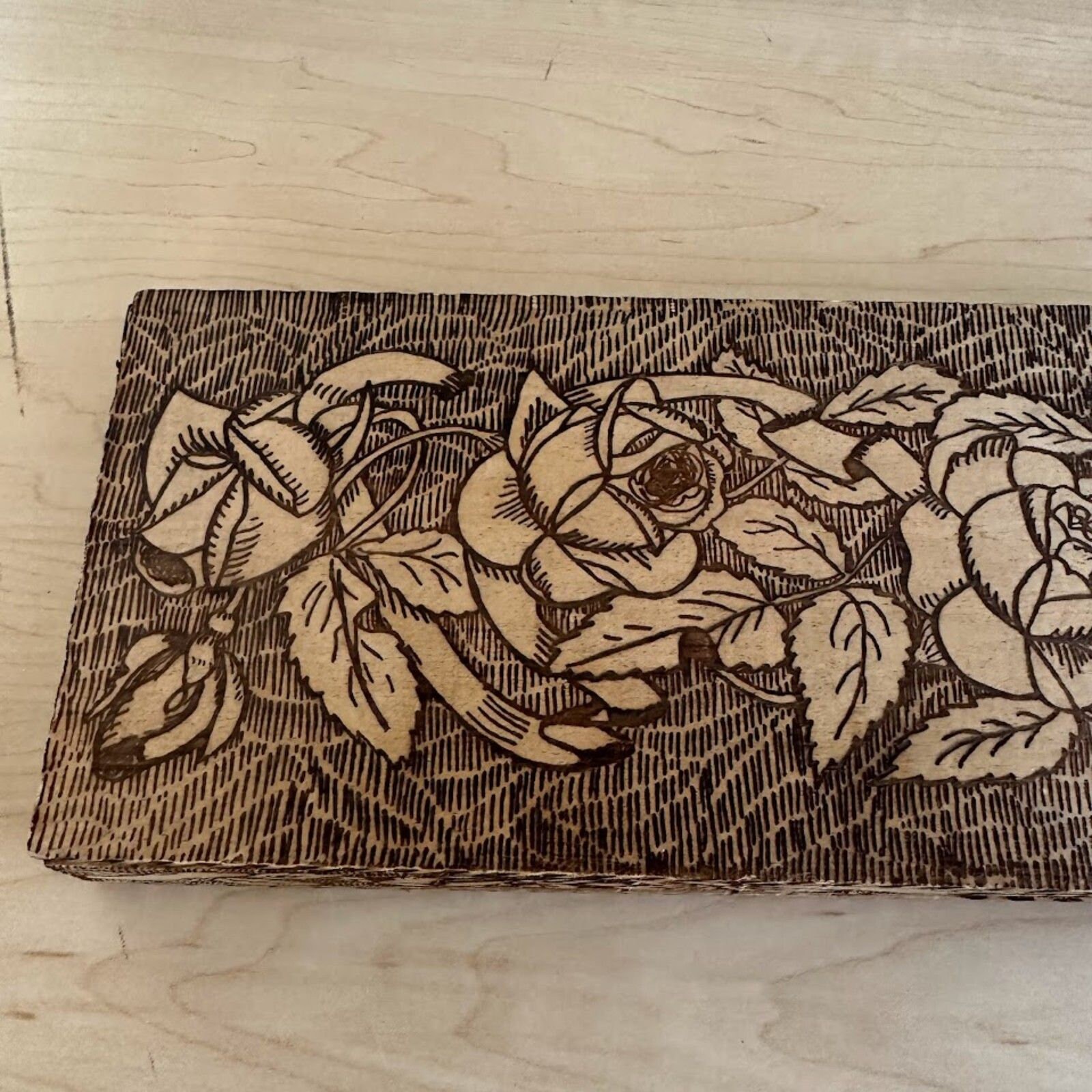 Antique Wizard L. F. Grammes & Son Wooden Box Pyrography Floral - Etsy