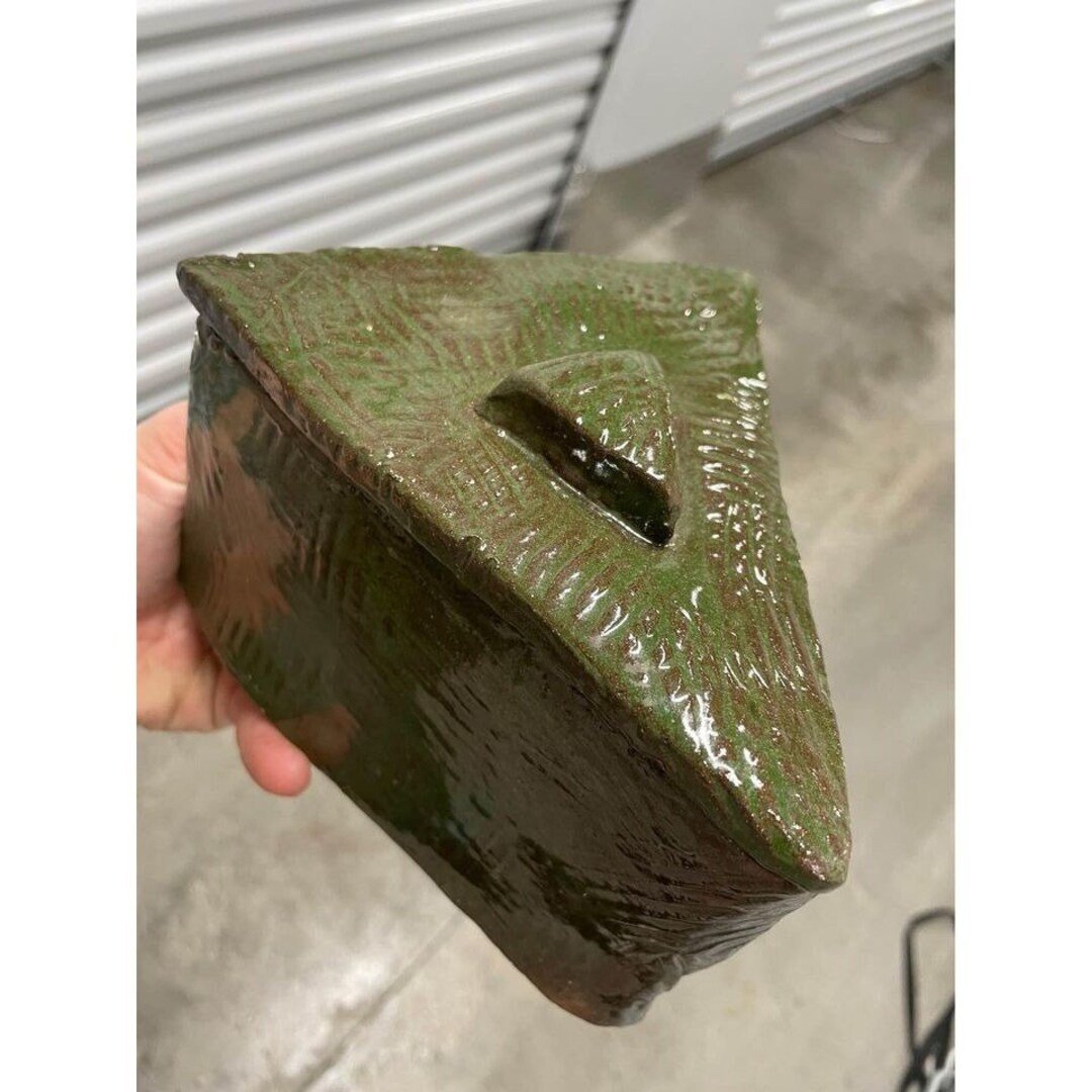 Vintage MCM Ceramic Green Canister/pottery Art-tabletop/handmade - Etsy