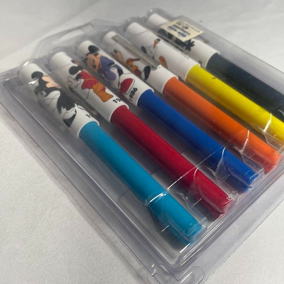 Walt Disney Mickey Mouse Dated Collectible Pen Set 6 Pack - Etsy