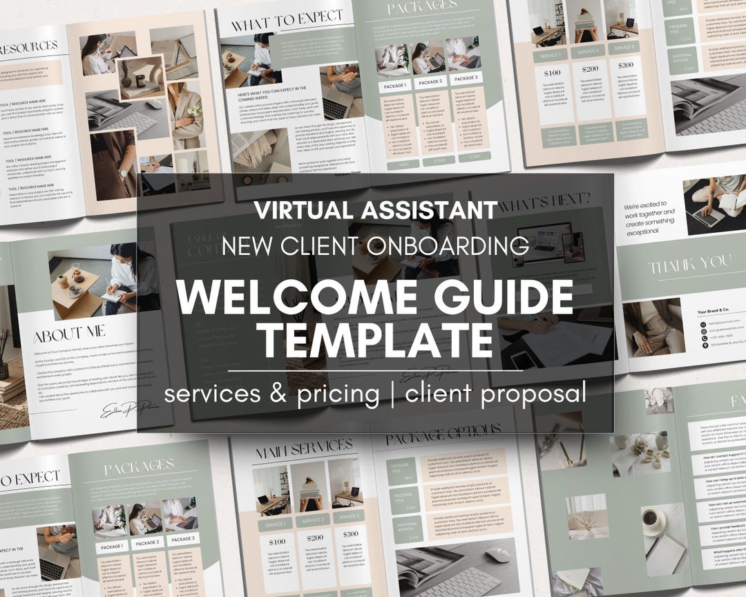 Virtual Assistant Welcome Packet Canva Template. New Client Onboarding ...