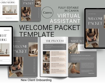 Client Onboarding Virtual Assistant Canva Template. New Client Proposal. Welcome Packet Template ...