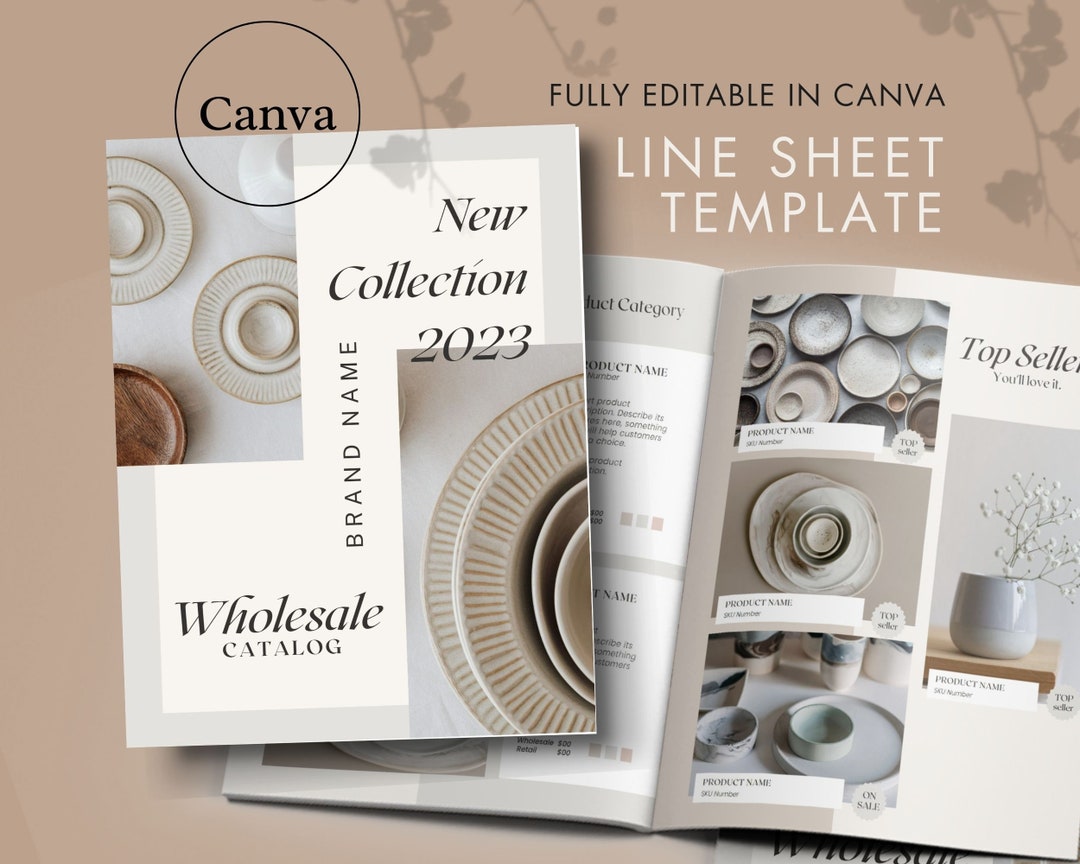 Line Sheet CANVA Template. Product Catalog Template. Wholesale Line ...