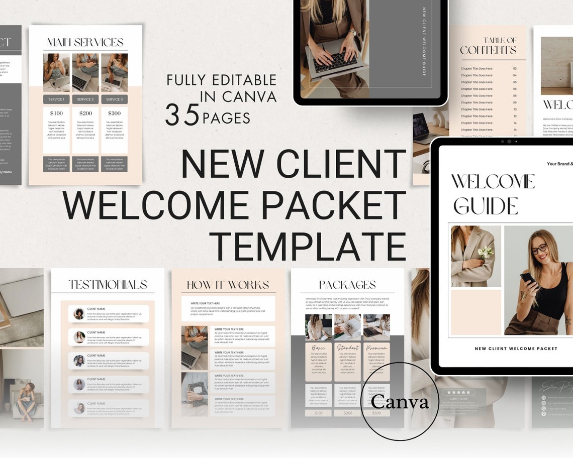 Virtual Assistant Welcome Packet Canva Template. New Client Onboarding ...
