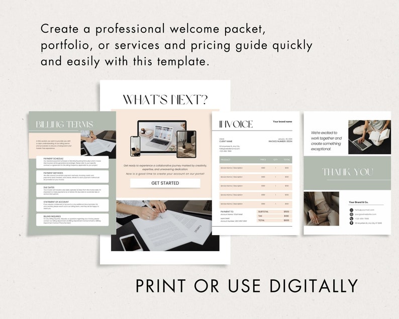 Virtual Assistant Portfolio Template. New Client Welcome Packet Canva. Services and Pricing ...
