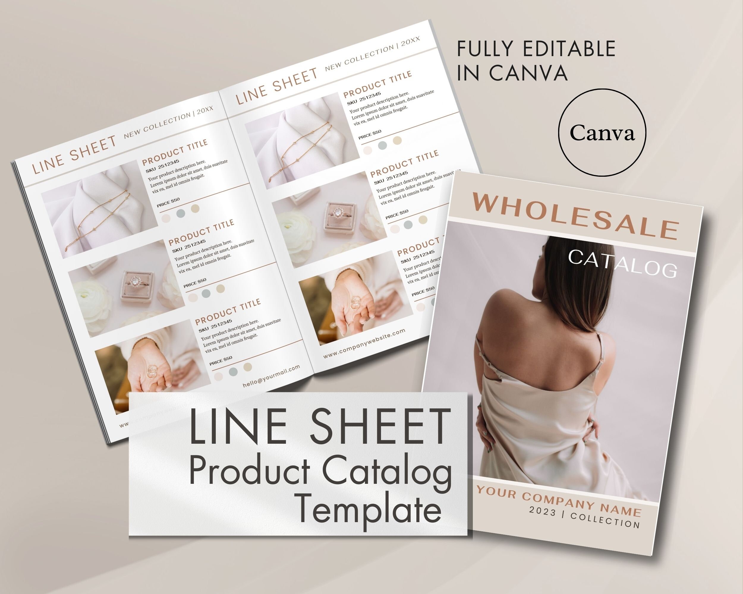 Line Sheet Template for Wholesale. Product Catalog Template - Etsy