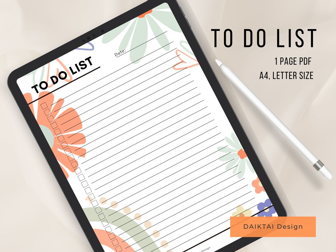 Digital to Do List. to Do List Digital Download. to Do List PDF ...
