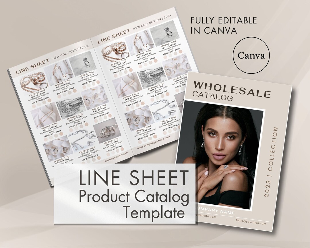 Line Sheet Template for Wholesale. Jewelry Line Sheet. 10 - Etsy
