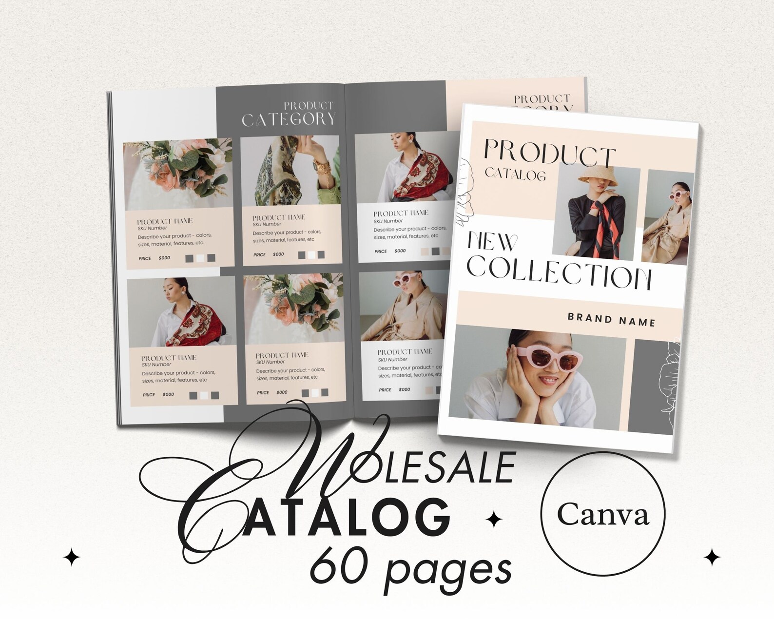 Canva Catalog Template, Wholesale Product Catalog, Product Line Sheet ...