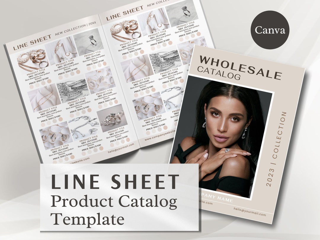 Line Sheet Template for Wholesale Jewelry Line Sheet 10 - Etsy