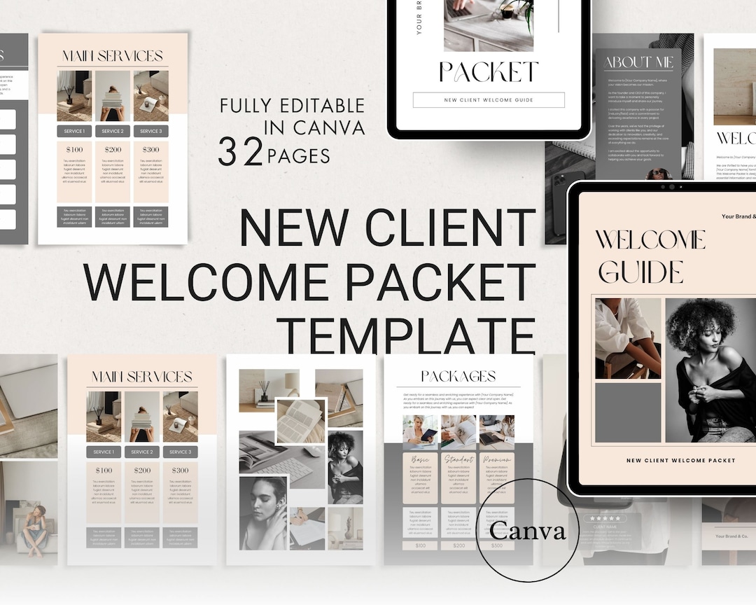 Client Welcome Packet Canva Template for Virtual Assistants, Social ...